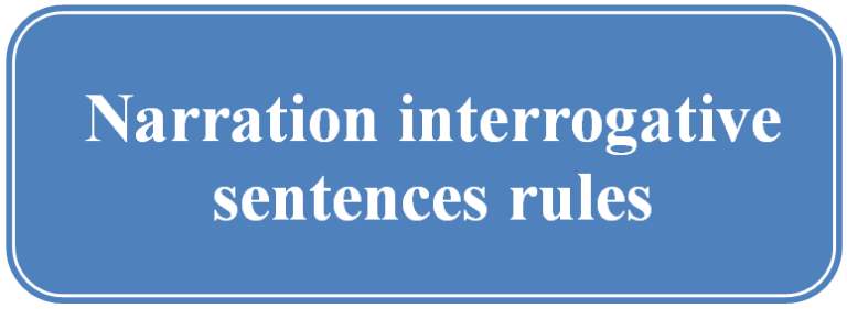Narration interrogative sentences rules - Online Open Academy